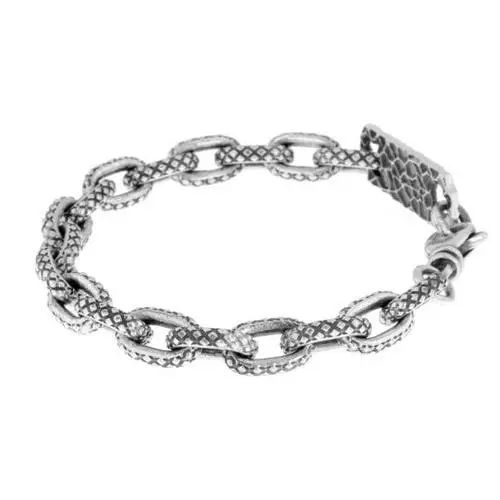 KING BABY STUDIO Oval Link Bracelet With Crosshatch Texture