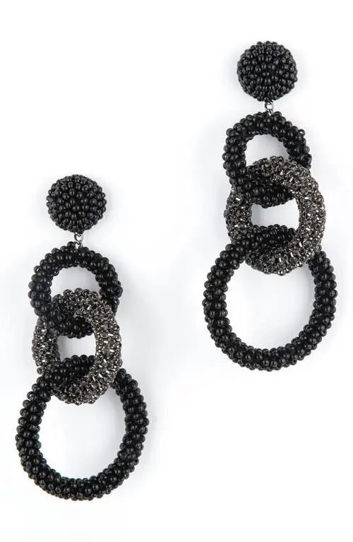 Deepa Gurnani Sienna Embellished Drop Earrings - Black