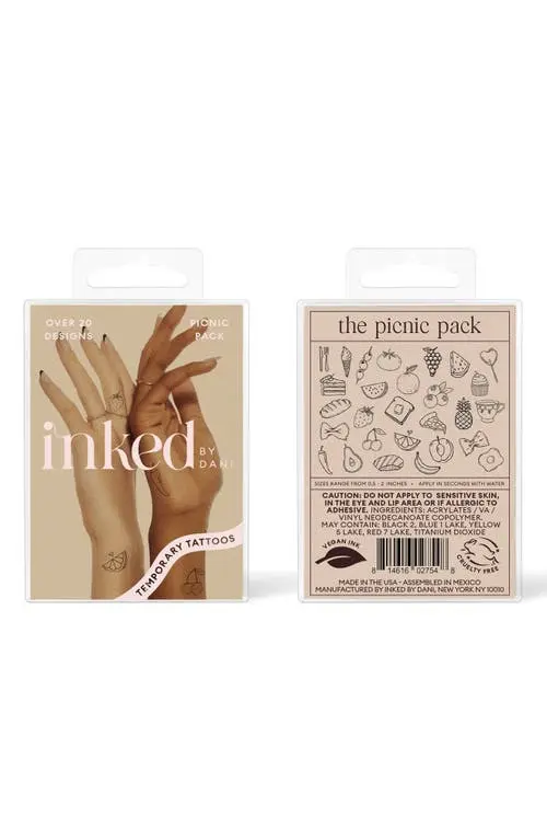 INKED BY DANI The Picnic Pack Temporary Tattoos - Black