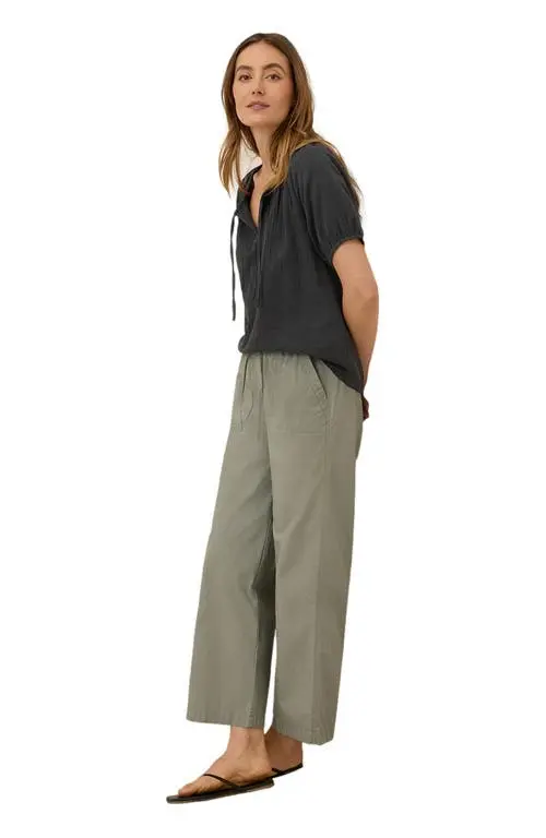 PACT Organic Cotton Poplin Wide Leg Trousers - Shadow