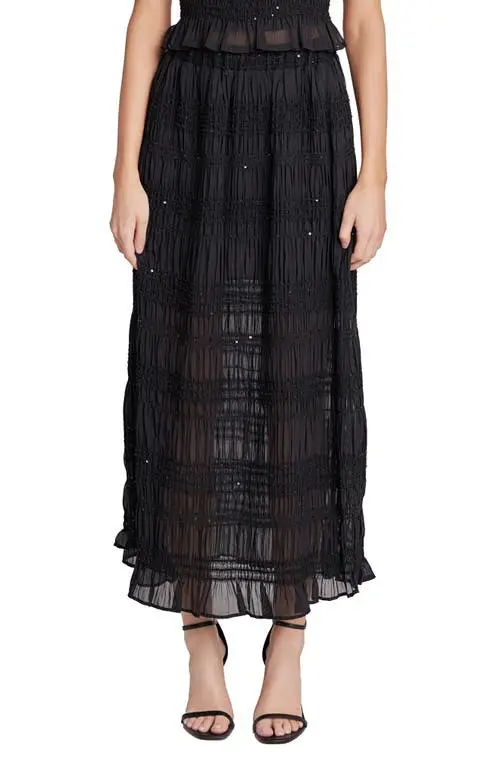 Endless Rose Sequin Embellished Chiffon Maxi Skirt - Black