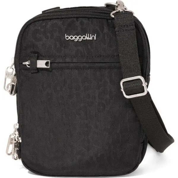BAGGALLINI Securtex Anti-theft Mini Crossbody - Black Cheetah Emboss