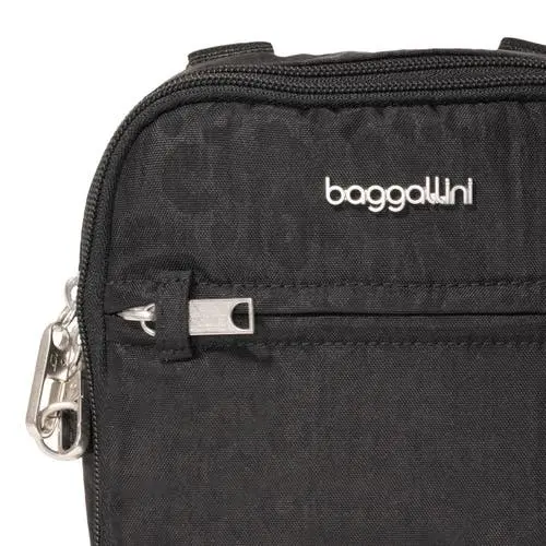 BAGGALLINI Securtex Anti-theft Mini Crossbody - Black Cheetah Emboss