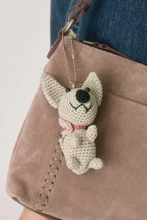 THE SAK Yarnicharmz Hand Crochet Dangledogs - Natural Chihuahua