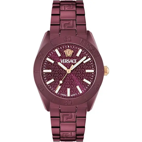 Versace V-dome Bracelet Watch - Burgundy