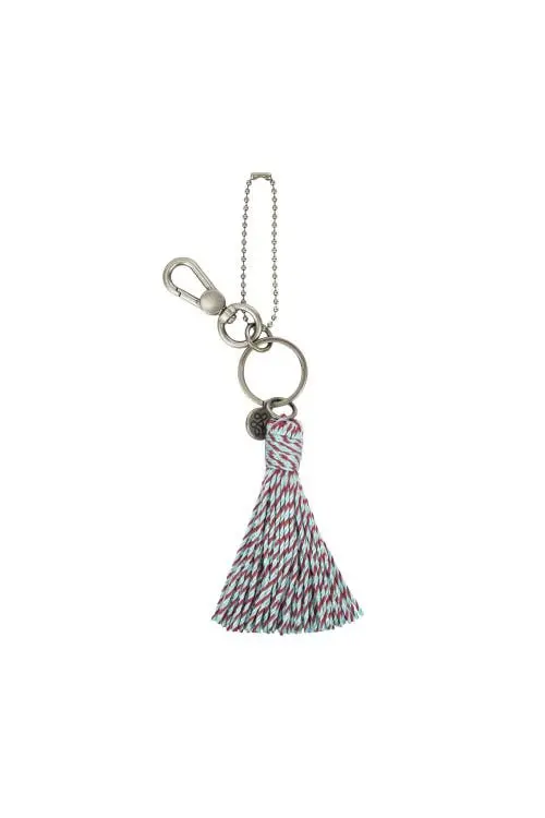 THE SAK Hand Crochet Dangle - Pale Aqua And Bing Cherry