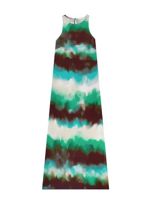 RO&ZO Sleeveless Printed Maxi Dress - Green Watercolour
