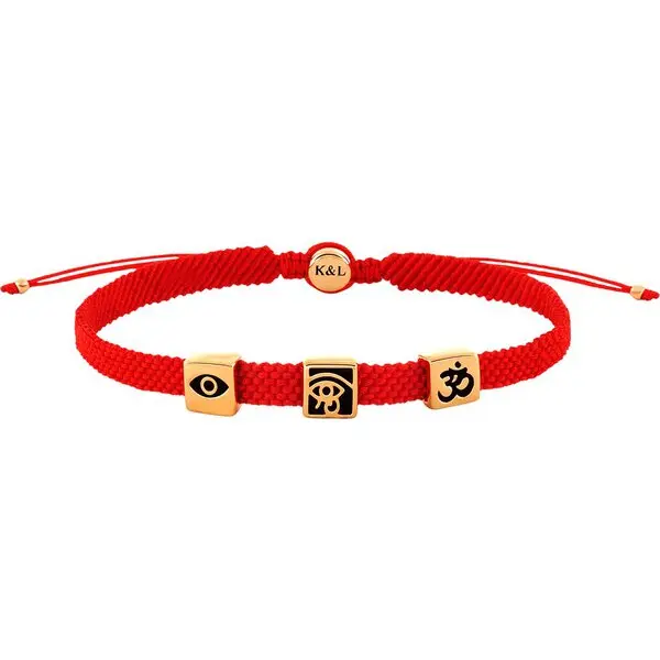 KARMA AND LUCK Spiritual Bliss Triple Protection Bracelet - Red/gold