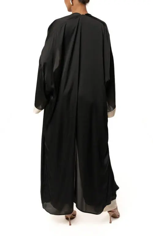 JLUXLABEL Nola Satin Maxi Duster - Black