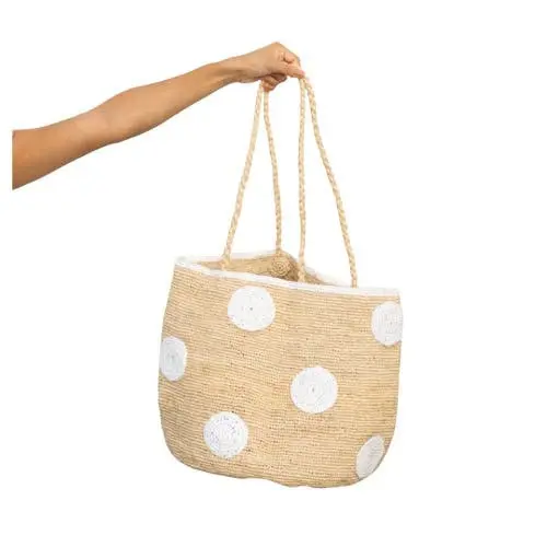 ZANATANY CONCEPTS Biscotty Raffia Tote Bag - White