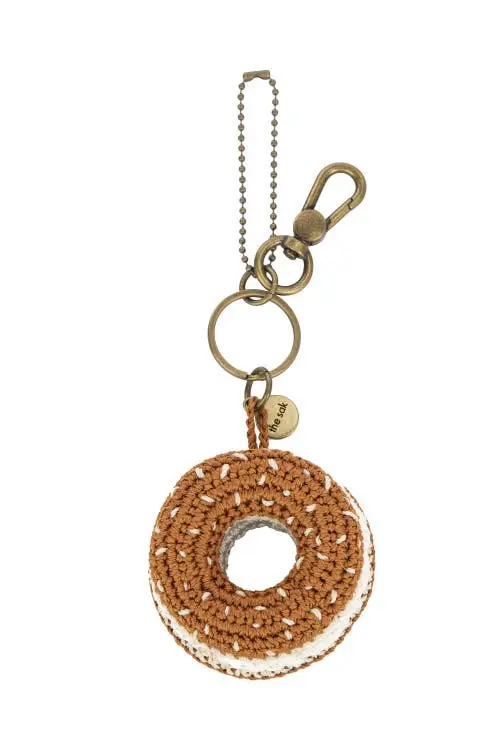 THE SAK Yarnicharmz Hand Crochet Danglefood - Bagel