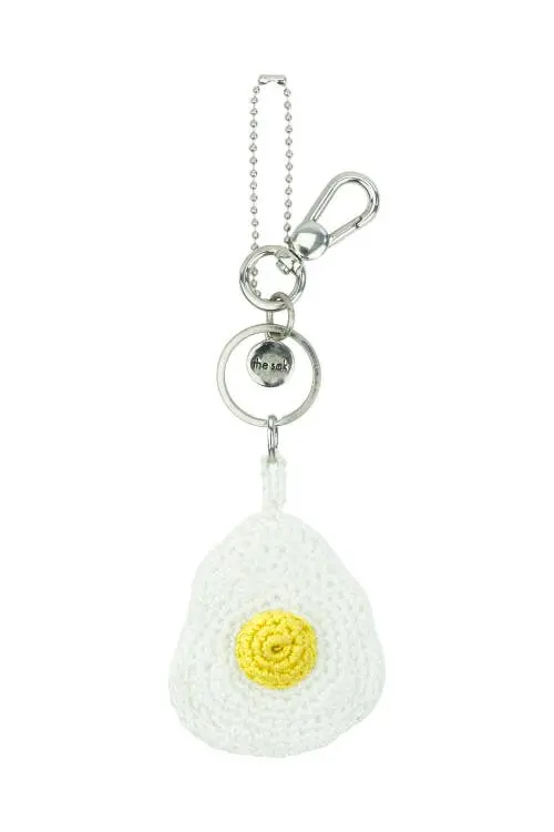 THE SAK Yarnicharmz Hand Crochet Danglefood - Fried Egg