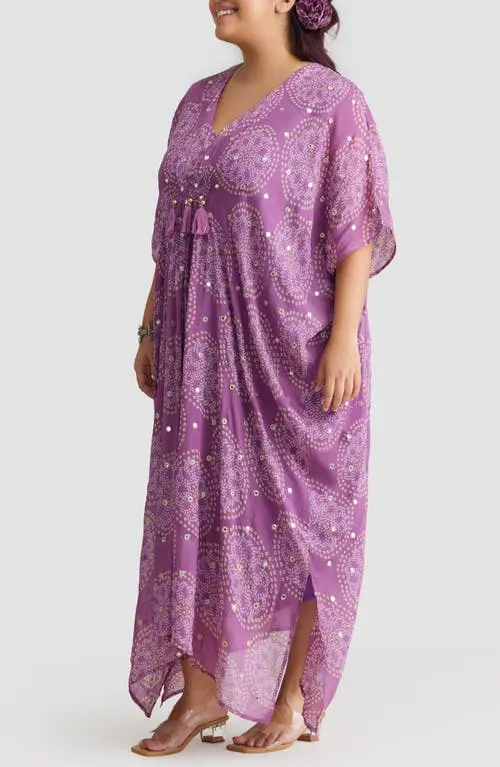 HOLICHIC Melanie Tassel Cover-up Maxi Dress - Purple