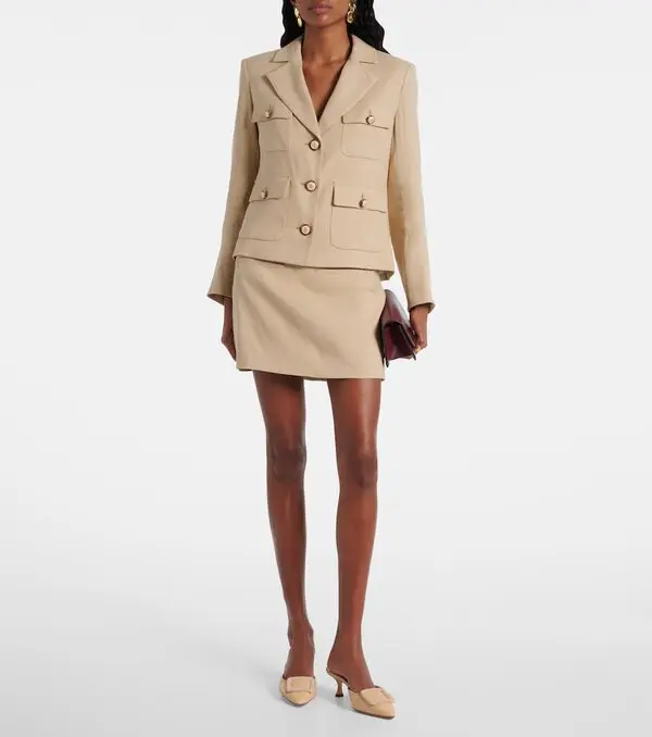 Veronica Beard Alvara Linen-blend Skort - Beige