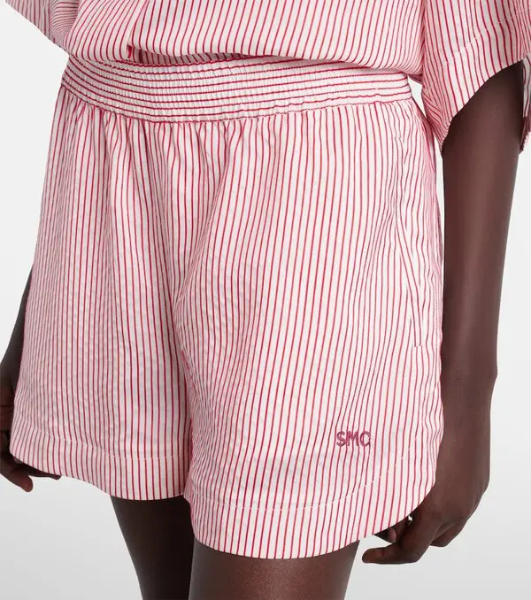 Stella McCartney Striped Silk Shorts - Red