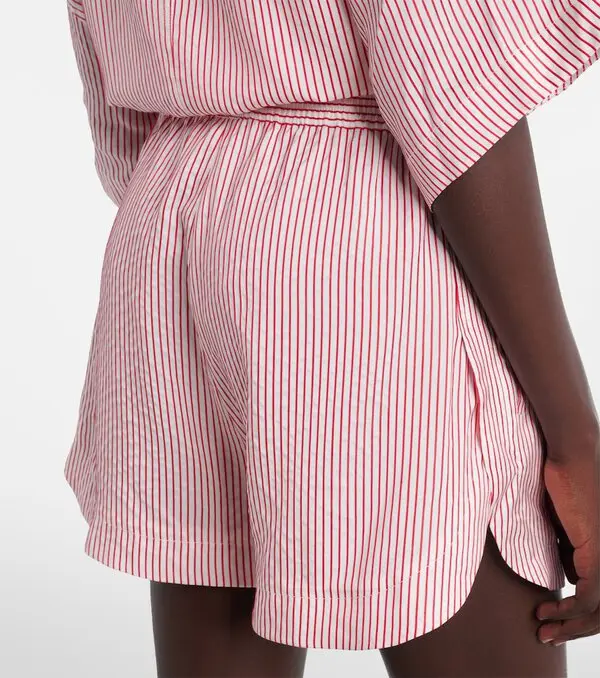 Stella McCartney Striped Silk Shorts - Red