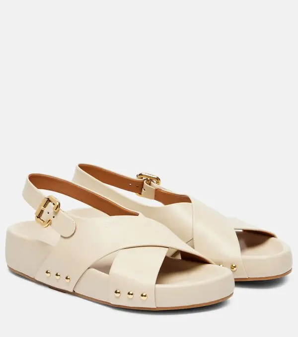 Chloé Mae Leather Sandals - White