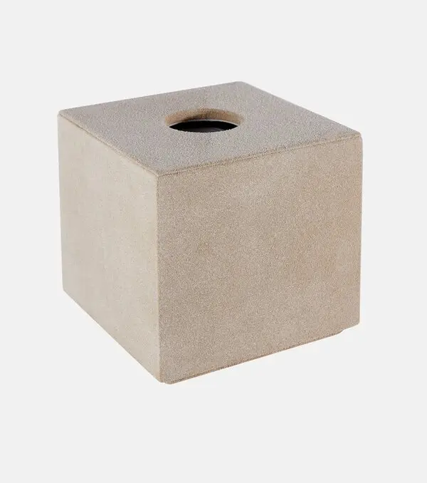 MICHAEL VERHEYDEN Michaël Verheyden Niez Cube Suede And Wooden Tissue Box - Beige