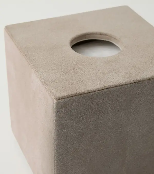 MICHAEL VERHEYDEN Michaël Verheyden Niez Cube Suede And Wooden Tissue Box - Beige