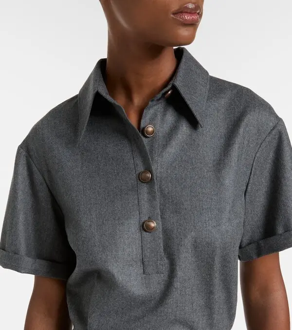 Brunello Cucinelli Virgin Wool Shirt Dress