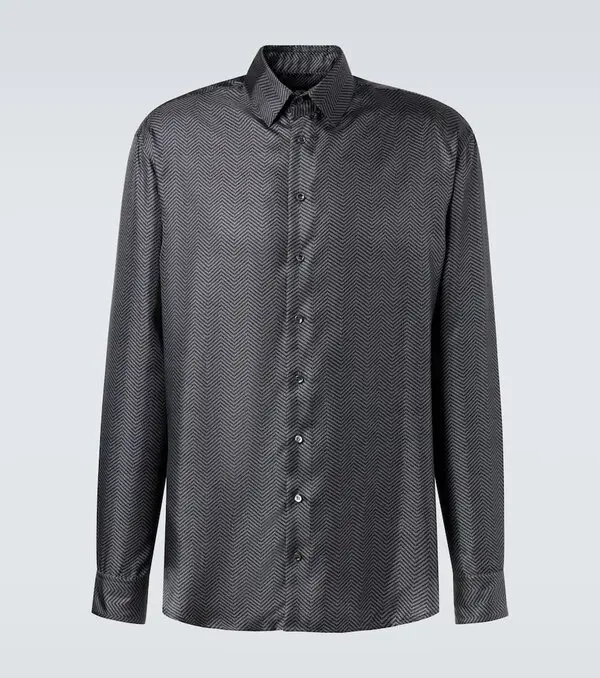 Giorgio Armani Chevron Silk Shirt