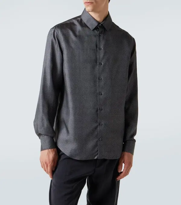 Giorgio Armani Chevron Silk Shirt