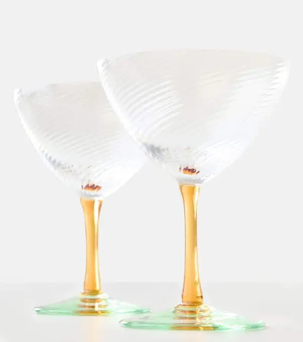 NASONMORETTI Set Of 2 Glass Cocktail Glasses