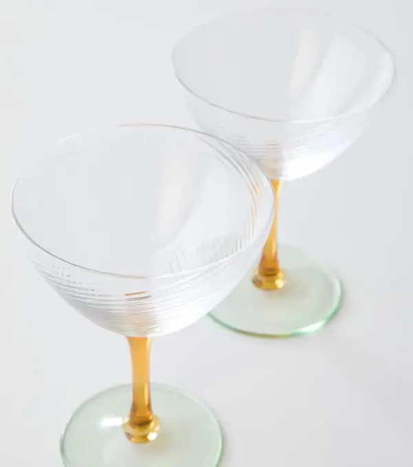 NASONMORETTI Set Of 2 Glass Cocktail Glasses