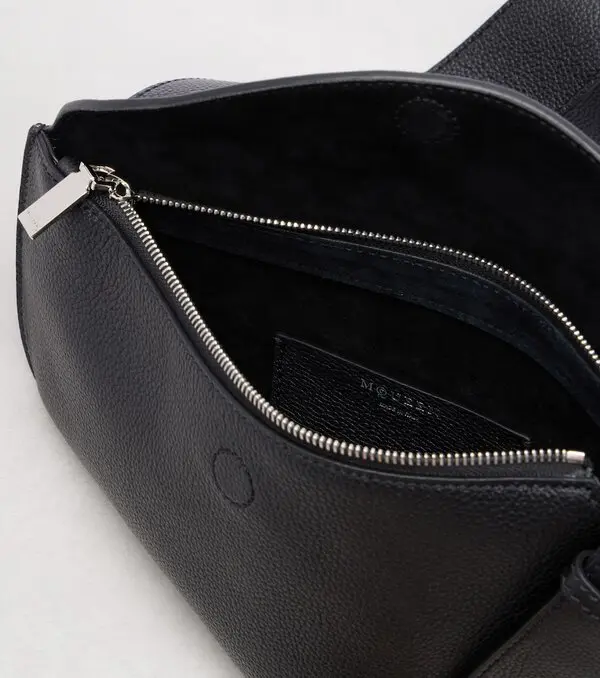 Alexander McQueen T-bar Sling Leather Shoulder Bag - Black