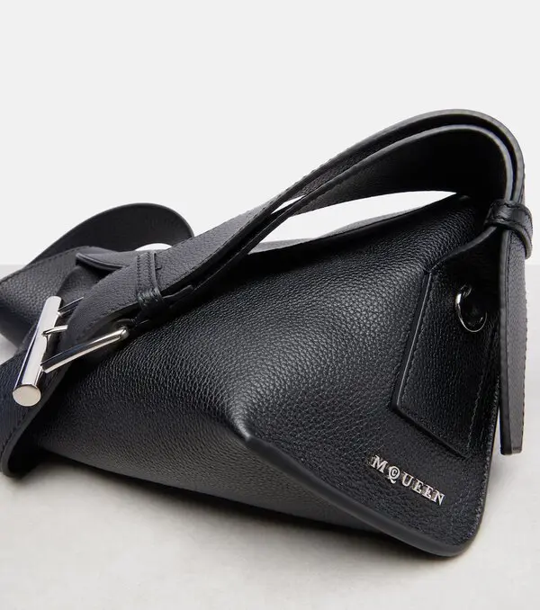 Alexander McQueen T-bar Sling Leather Shoulder Bag - Black