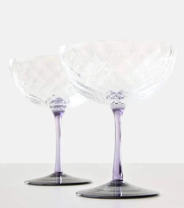 NASONMORETTI Set Of 2 Glass Champagne Bowls