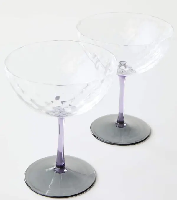 NASONMORETTI Set Of 2 Glass Champagne Bowls
