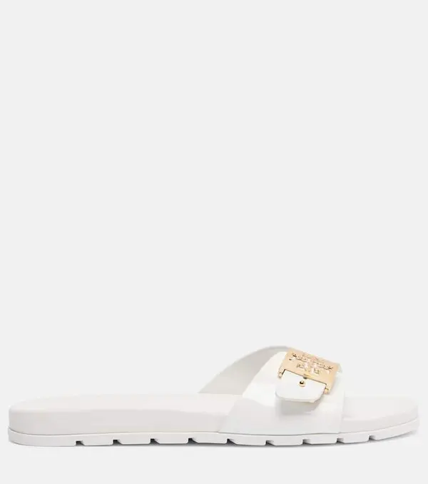 Tory Burch Double T Slides - White