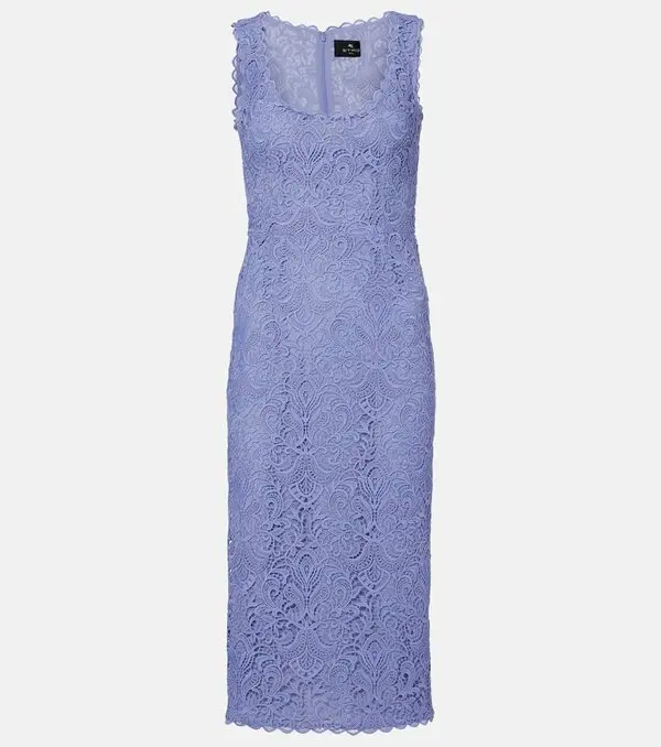 Etro Macramé Scalloped Midi Dress