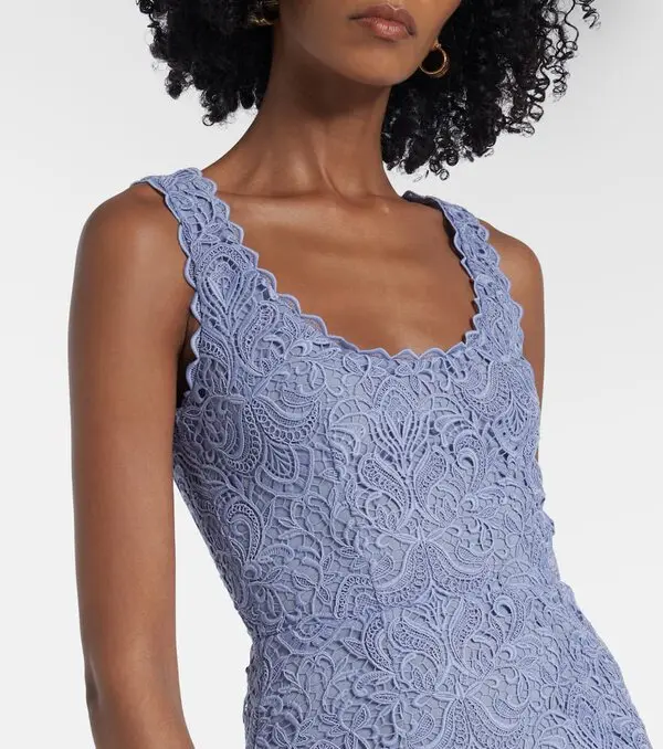 Etro Macramé Scalloped Midi Dress