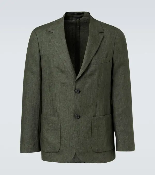 Sunspel Linen Blazer - Green