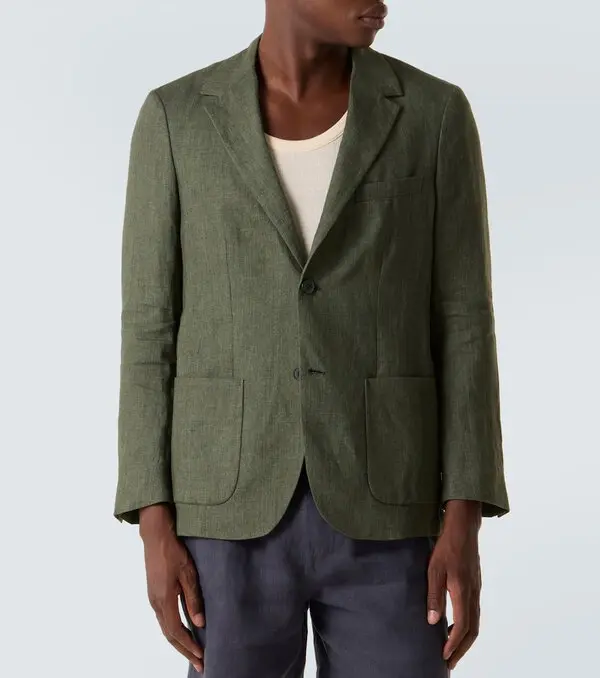 Sunspel Linen Blazer - Green
