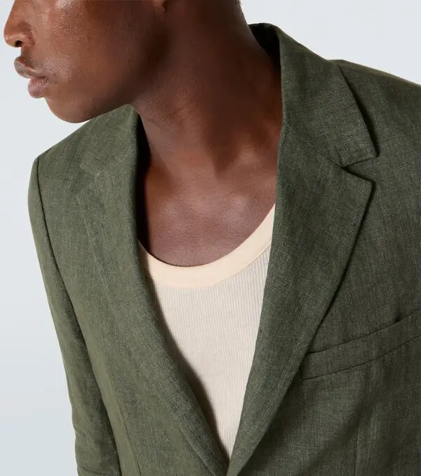 Sunspel Linen Blazer - Green