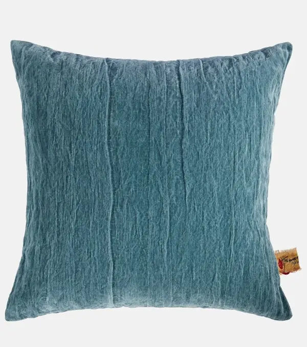 THE HOUSE OF LYRIA Sterna Cotton Velvet Pillow - Blue