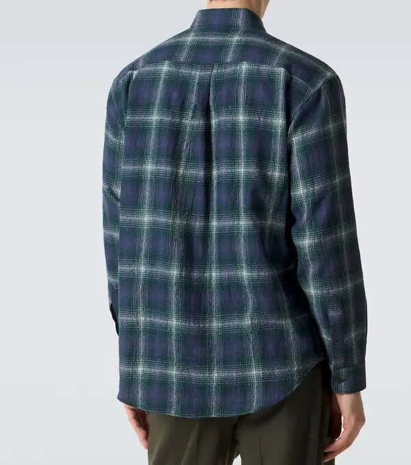 Auralee Checked Wool Shirt - Blue