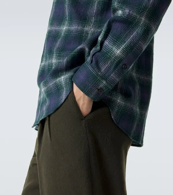 Auralee Checked Wool Shirt - Blue