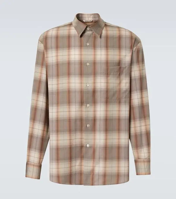 Auralee Checked Wool Shirt - Multicoloured