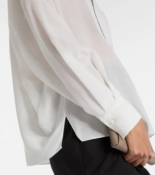 Brunello Cucinelli Monili Silk Blouse