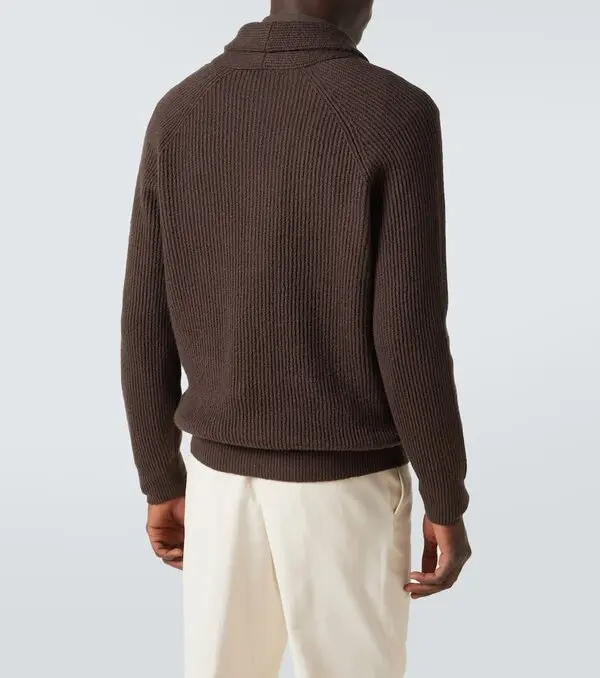 Brunello Cucinelli Cotton Ribbed-knit Cardigan - Brown