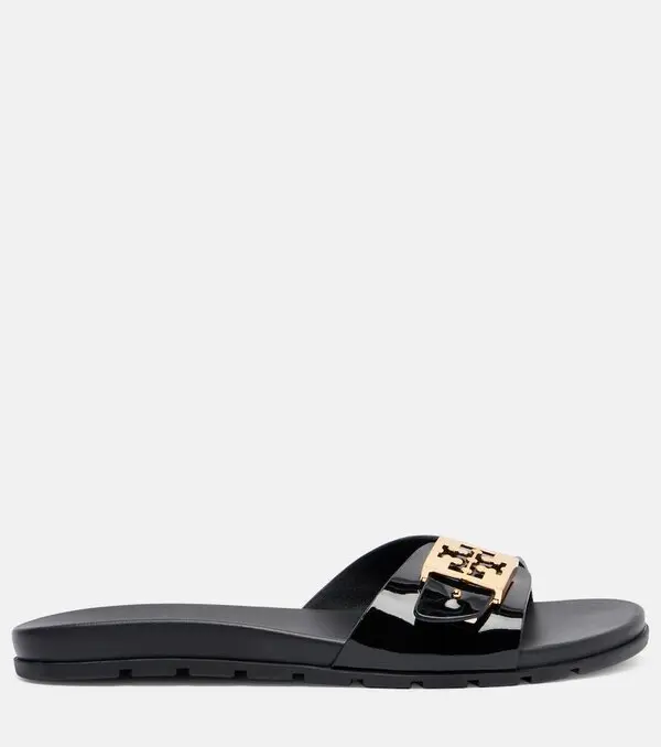 Tory Burch Double T Slides - Black