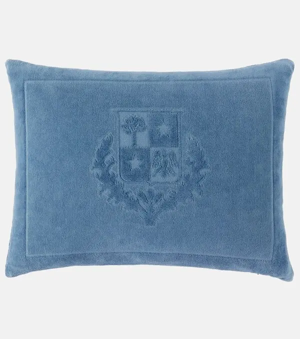 Loro Piana Crest Cotton Terry Beach Pillow - Blue
