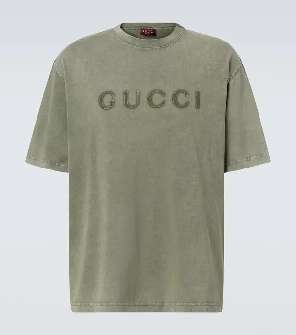 Gucci Distressed Logo Cotton T-shirt