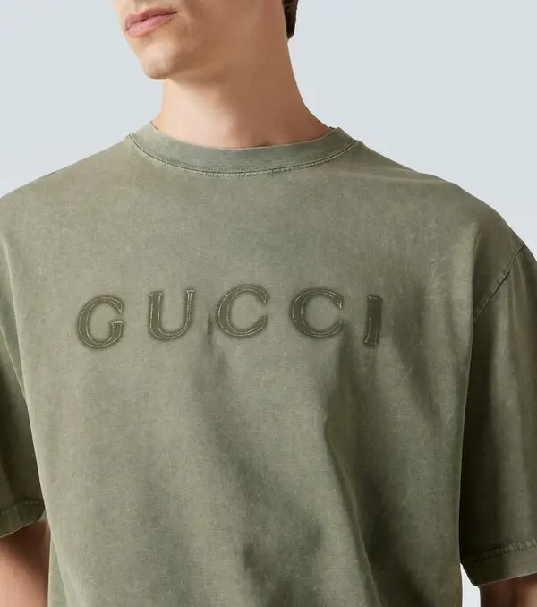 Gucci Distressed Logo Cotton T-shirt