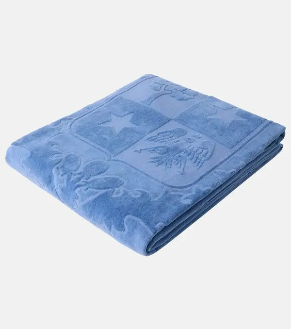 Loro Piana Crest Cotton Terry Beach Towel - Blue