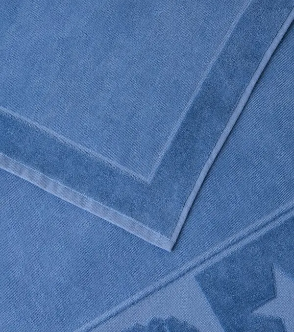 Loro Piana Crest Cotton Terry Beach Towel - Blue